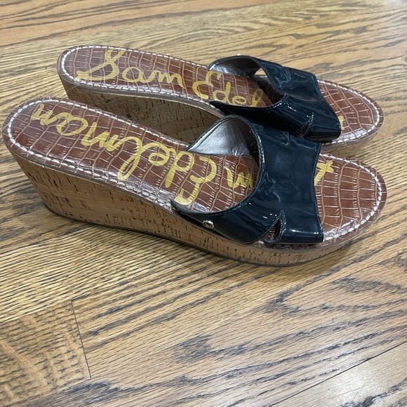 Sam Edelman | Shoes | Sam Edelman Patent Leather Wedge Sandals | Poshmark